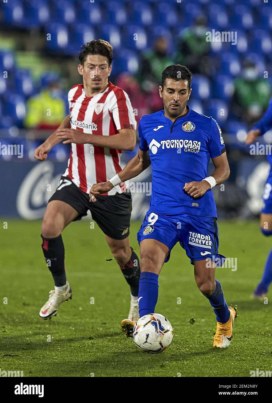 Angel Rodriguez (Getafe CF) in action during the La Liga match round 11 ...