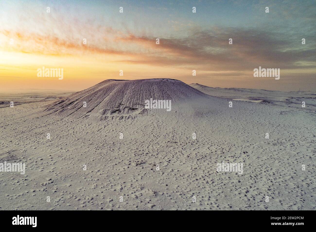 The fascinating scenery of Chahar Volcano Group covered in snow, which ...