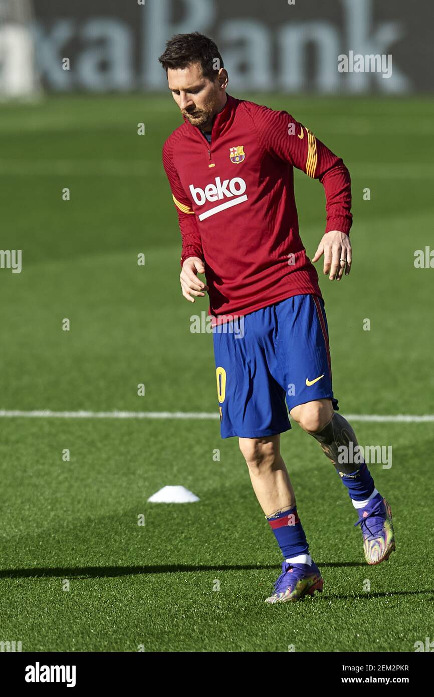 Lionel Messi of FC Barcelona during the warm-up during the La Liga ...