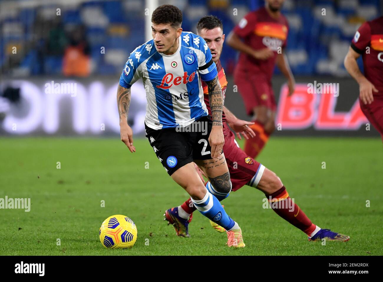 Kevin Malcuit of SSC Napoli in action during the Serie A football match ...