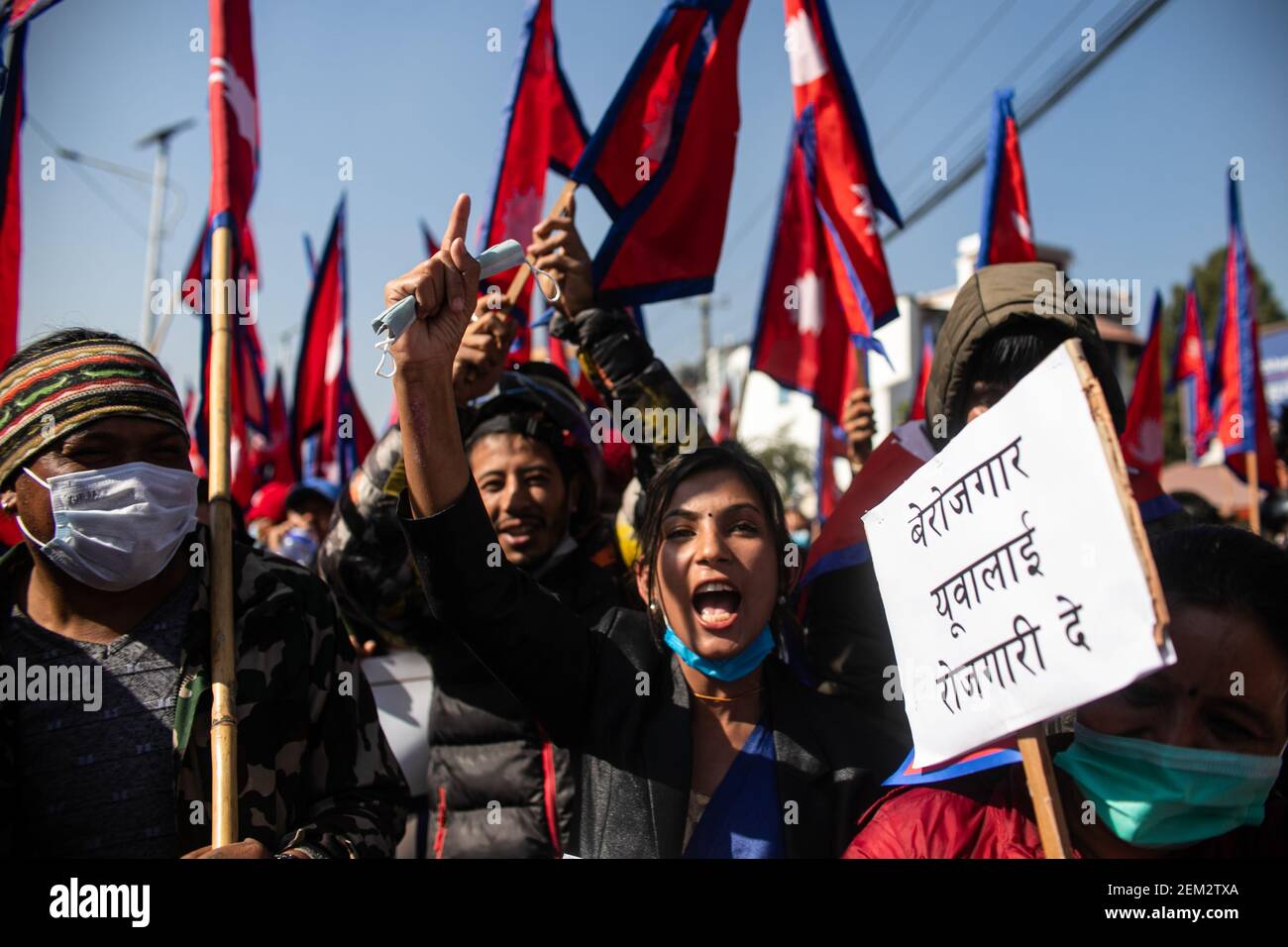 Protesters shout slogans during a pro-monarchy demonstration. Pro ...
