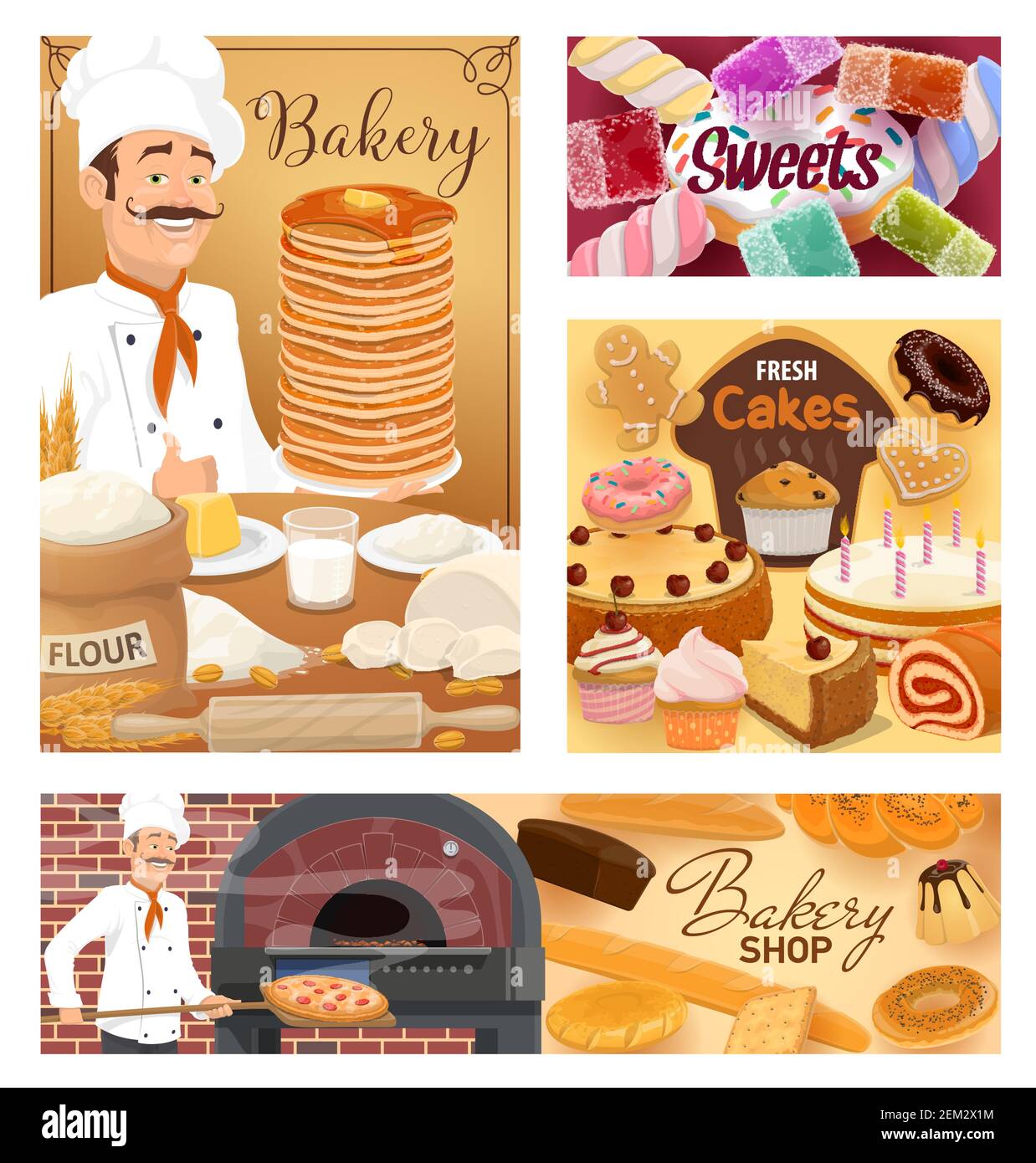 Chef dough bread baking Stock Vector Images - Alamy