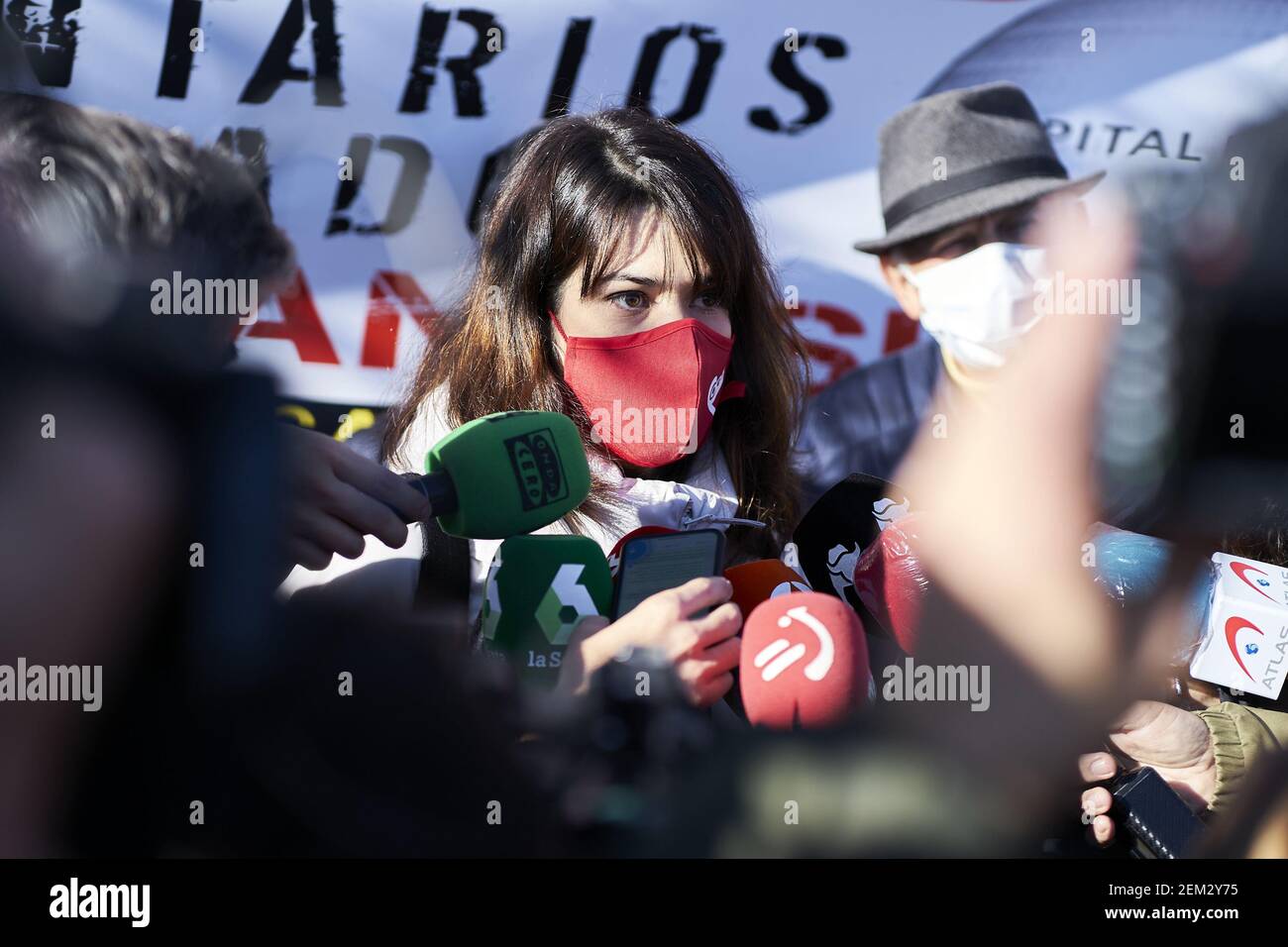 Valdebebas, Spain. 01 December, 2020: Isabel Serra, Spanish politic ...