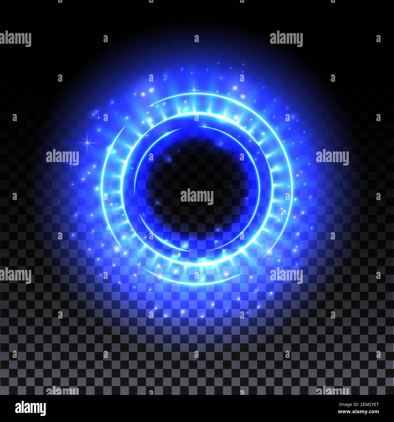Blue hologram portal. Magic fantasy portal. Magic circle with halo ...