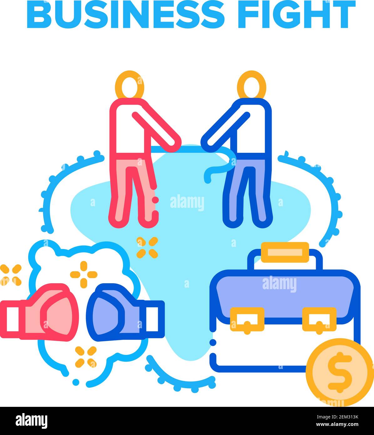 Business Fight Vector Concept Color Illustration Stock Vector Image ...