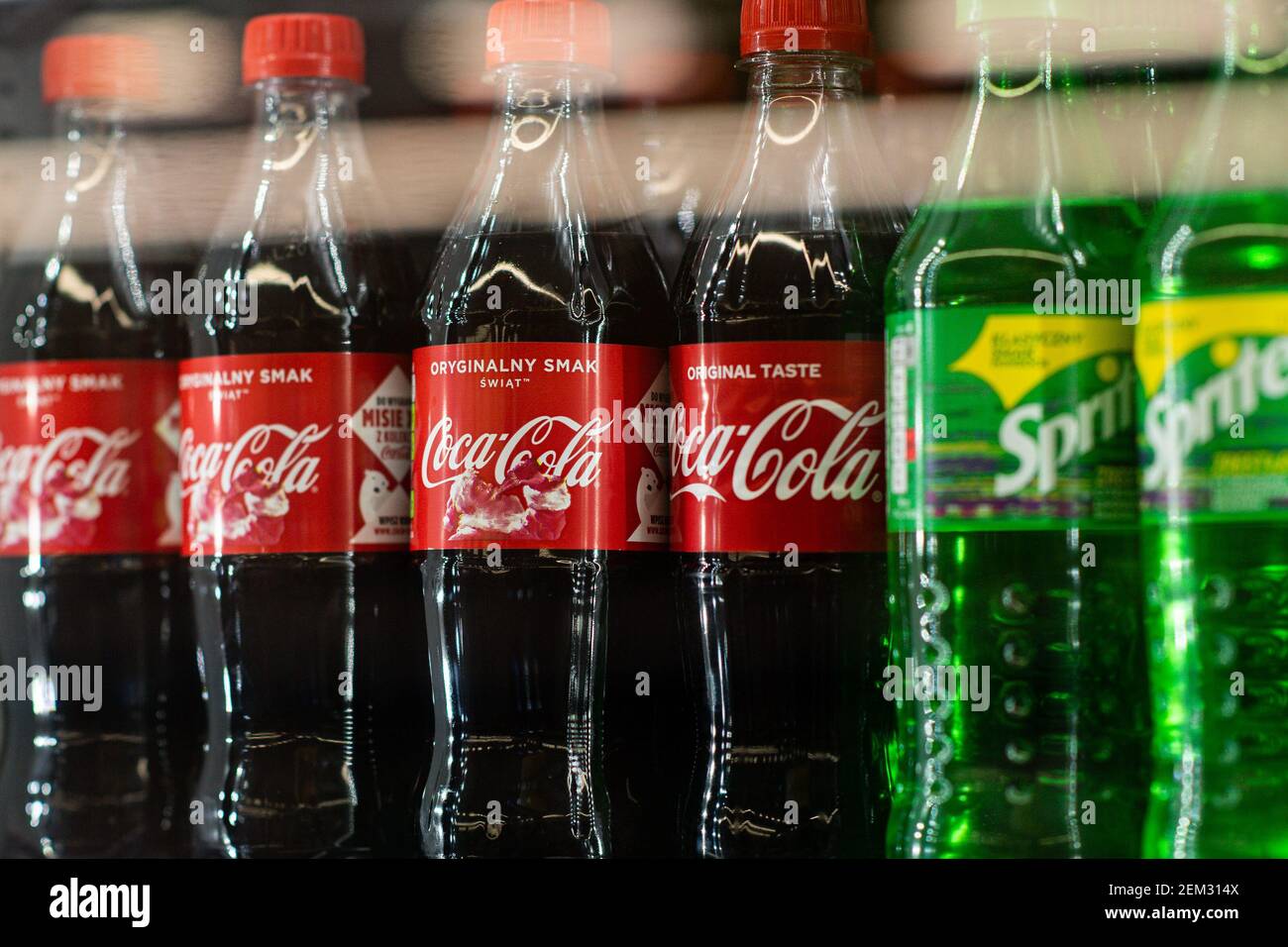 Coca Cola and Sprite bottles seen at the grocery store. (Photo by ...