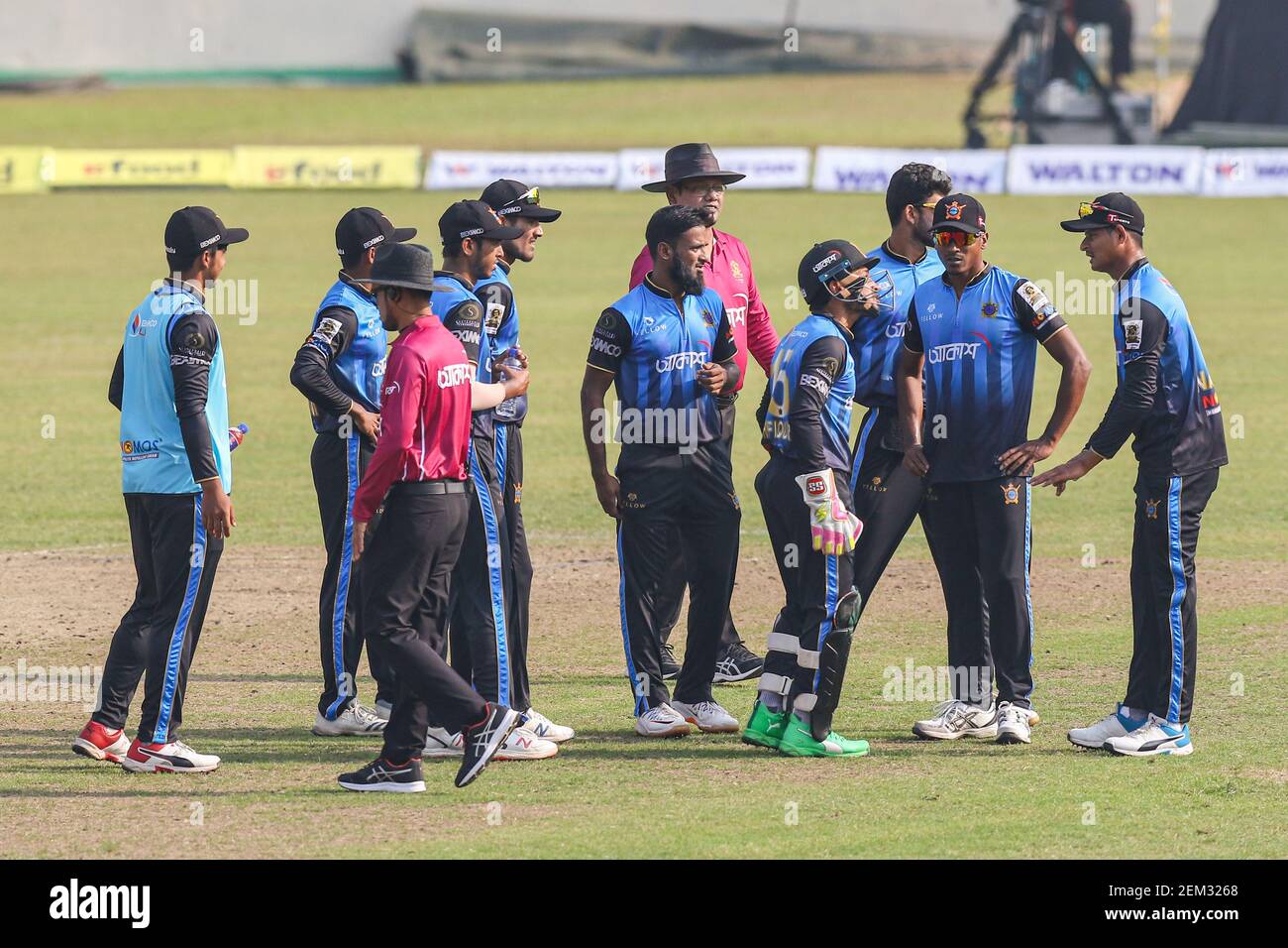 Beximco Dhaka cricket players celebrate after the dismissal during the ...