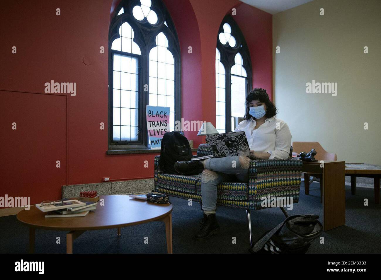 Sophomore Ximena Castillo, a graphic design and marketing major, does ...