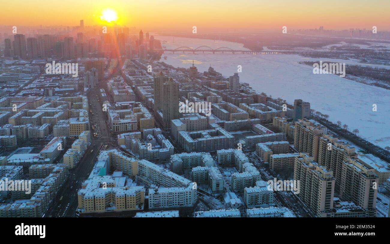 --FILE--An aerial view of apartment buildings looking like either ...