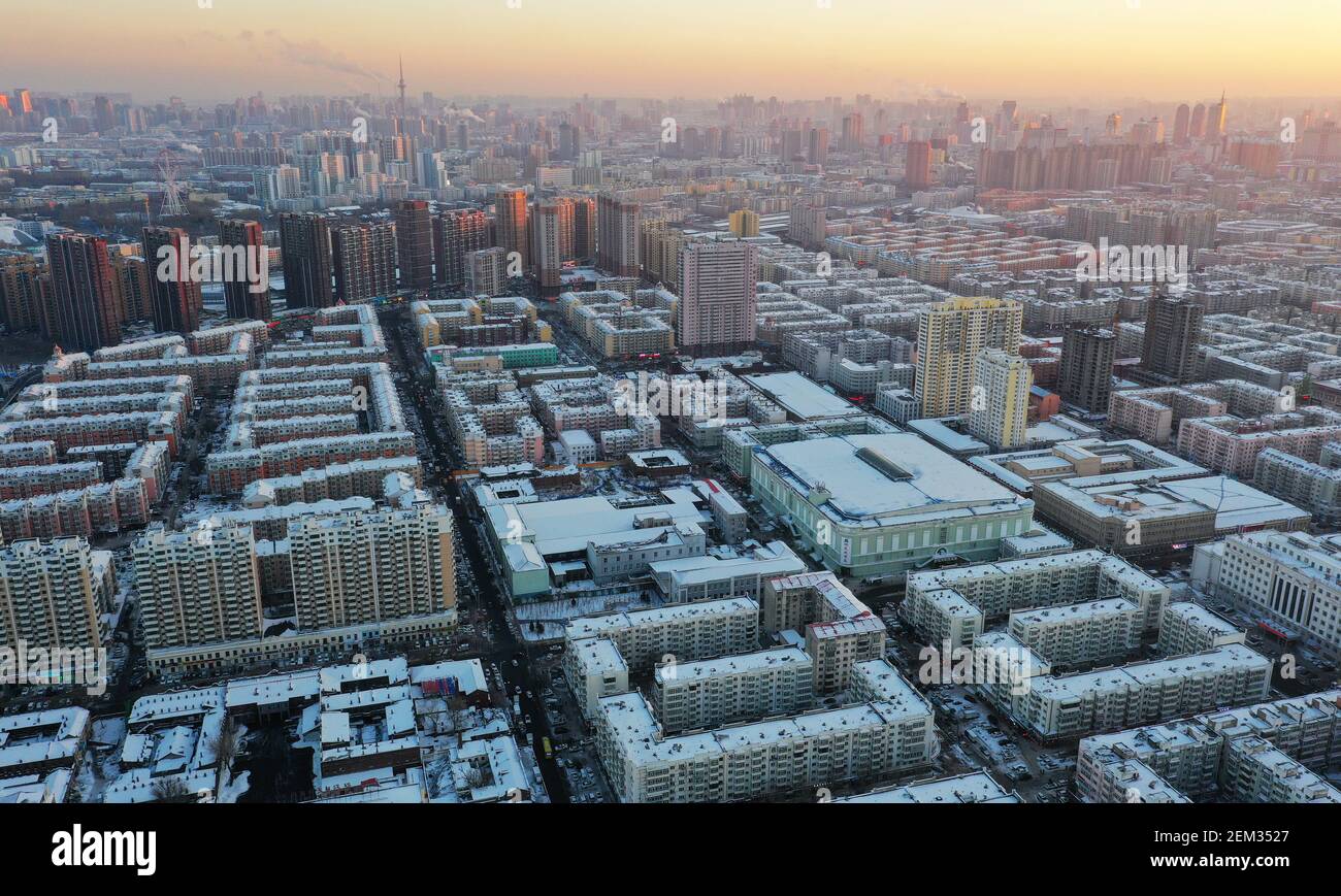 --FILE--An aerial view of apartment buildings looking like either ...