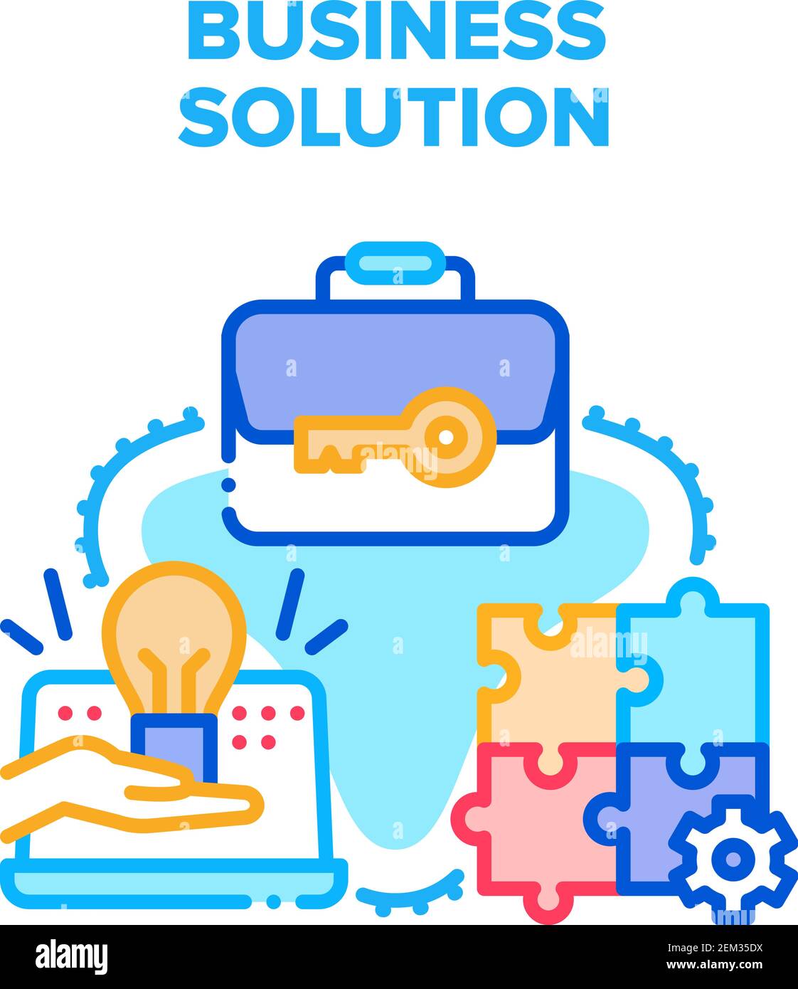 Business Solution Strategy Vector Concept Color Stock Vector Image ...