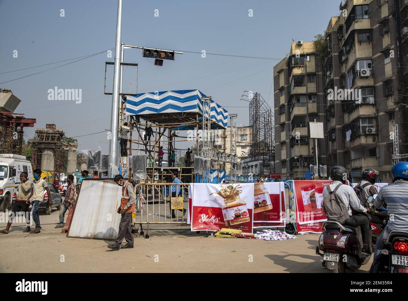 Different view of newly built Majerhat bridge just on the penultimate ...
