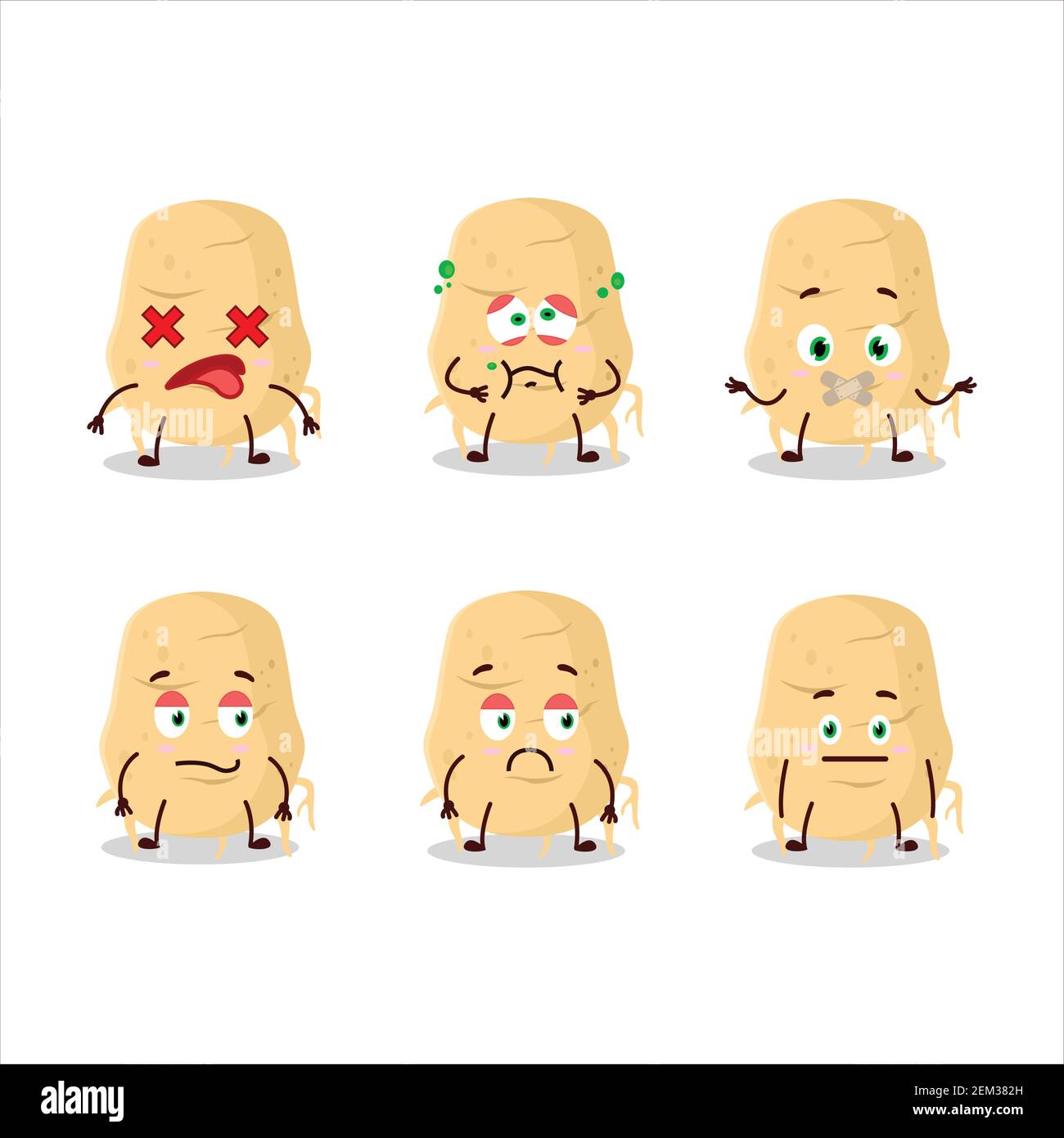 Turmeric cartoon in character with nope expression. Vector illustration ...