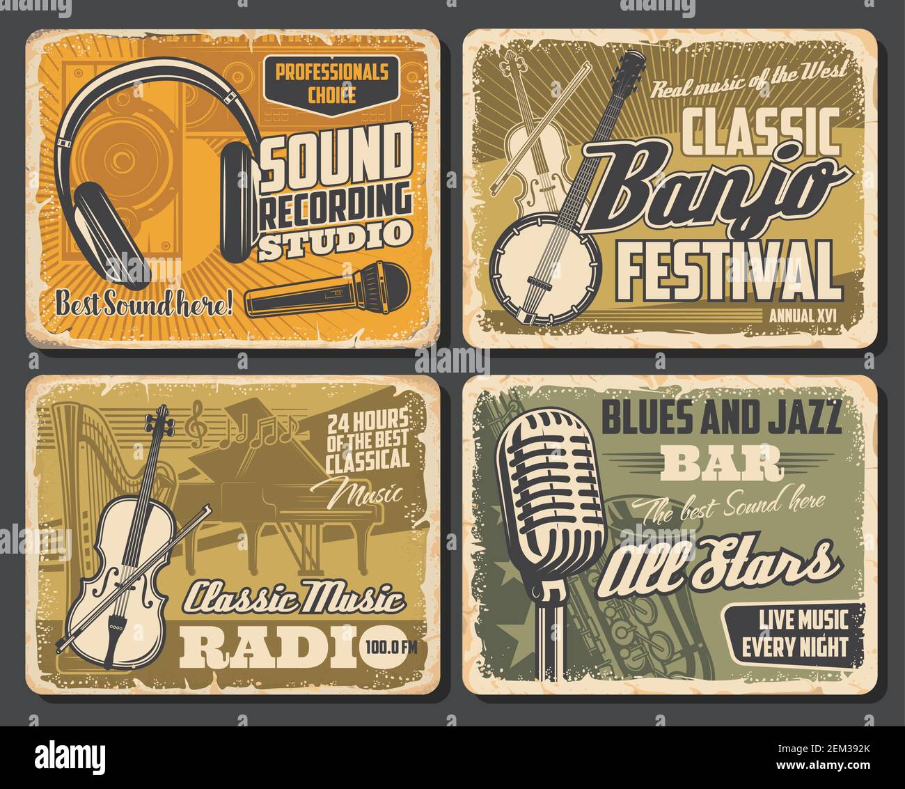 Vintage concert posters Stock Vector Images - Alamy