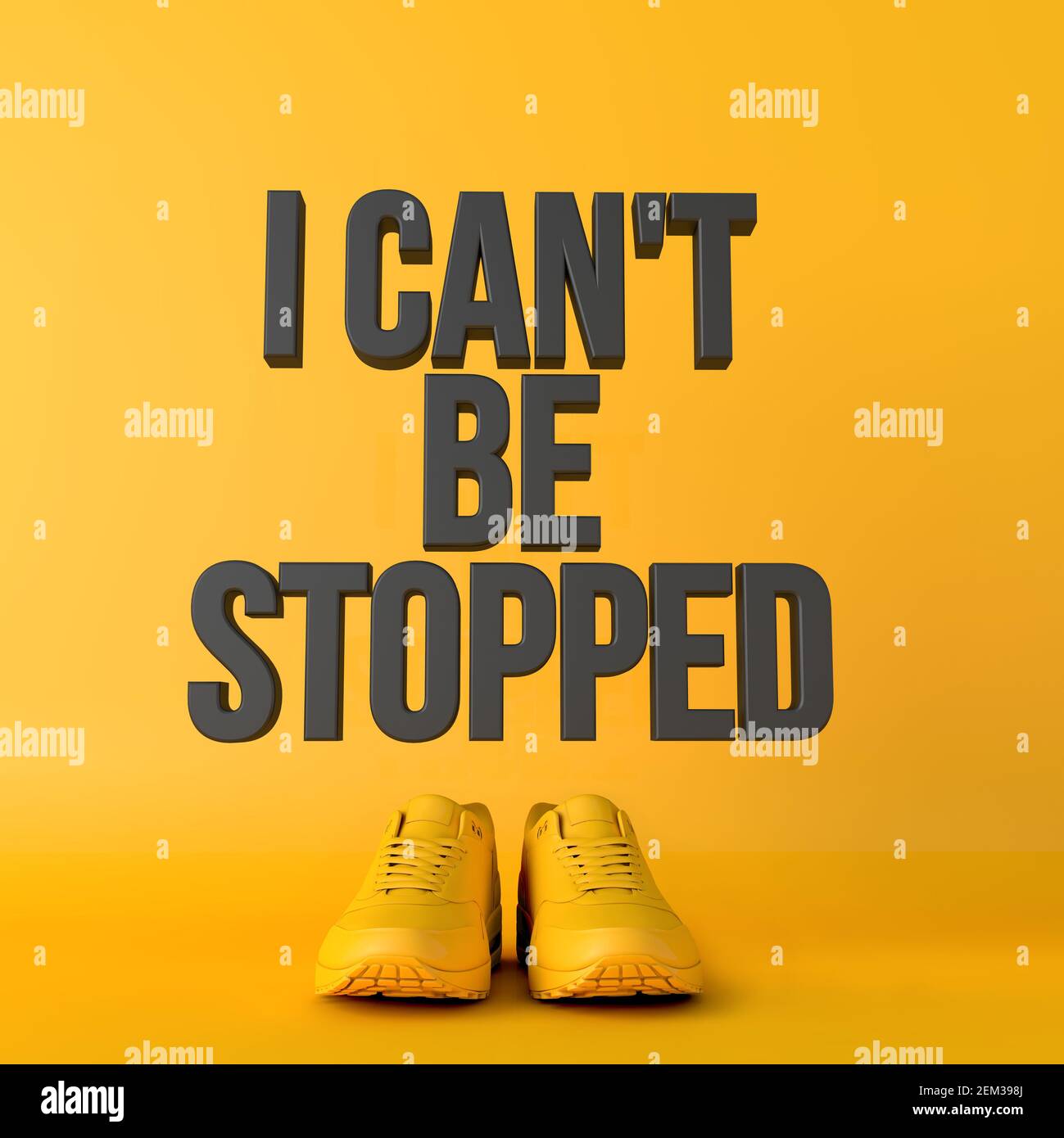 I Cant Be Stopped Motivational Workout Fitness Phrase 3d Rendering