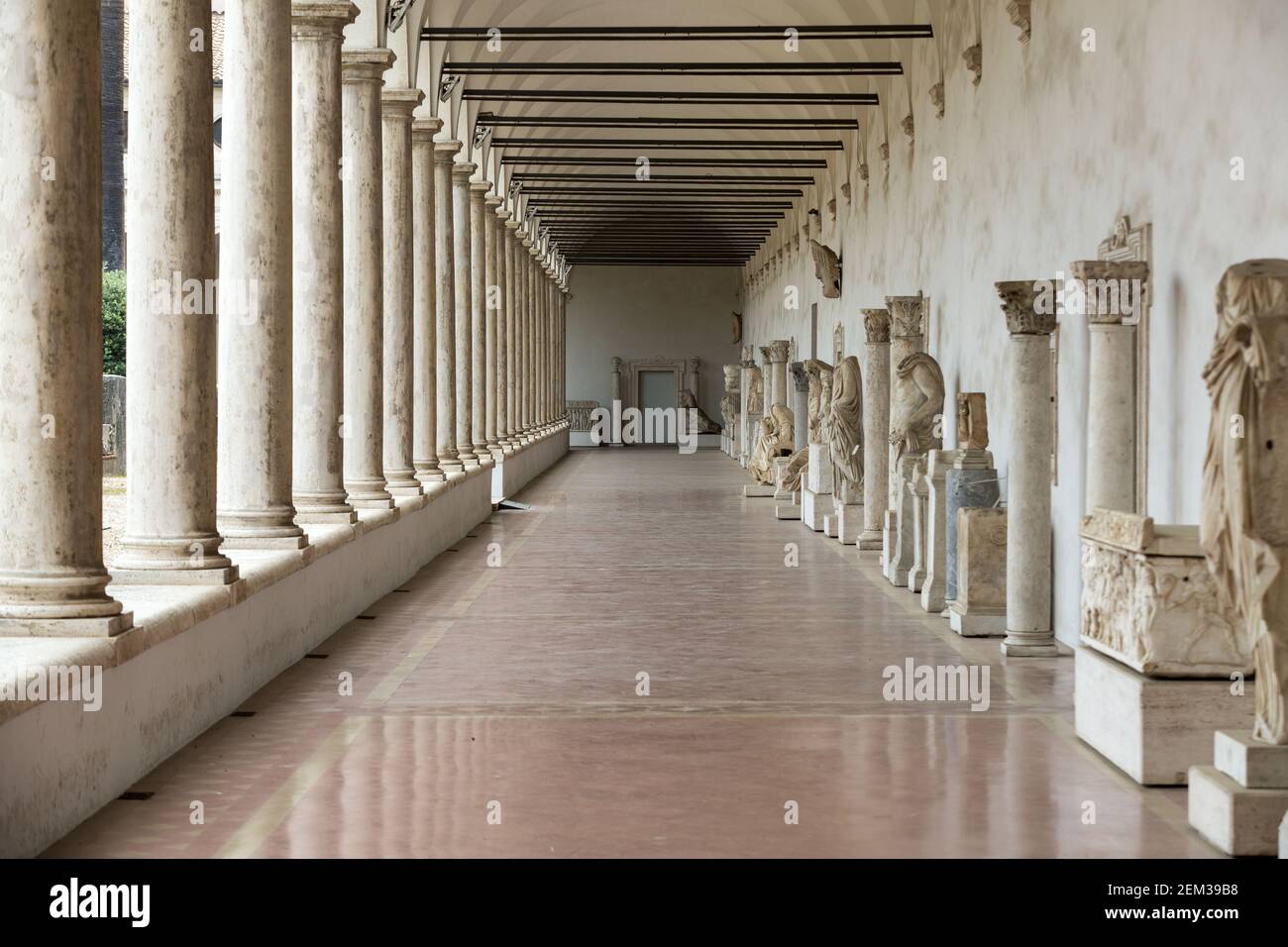 Ancient sculptures in the baths of Diocletian (Thermae Diocletiani) in ...