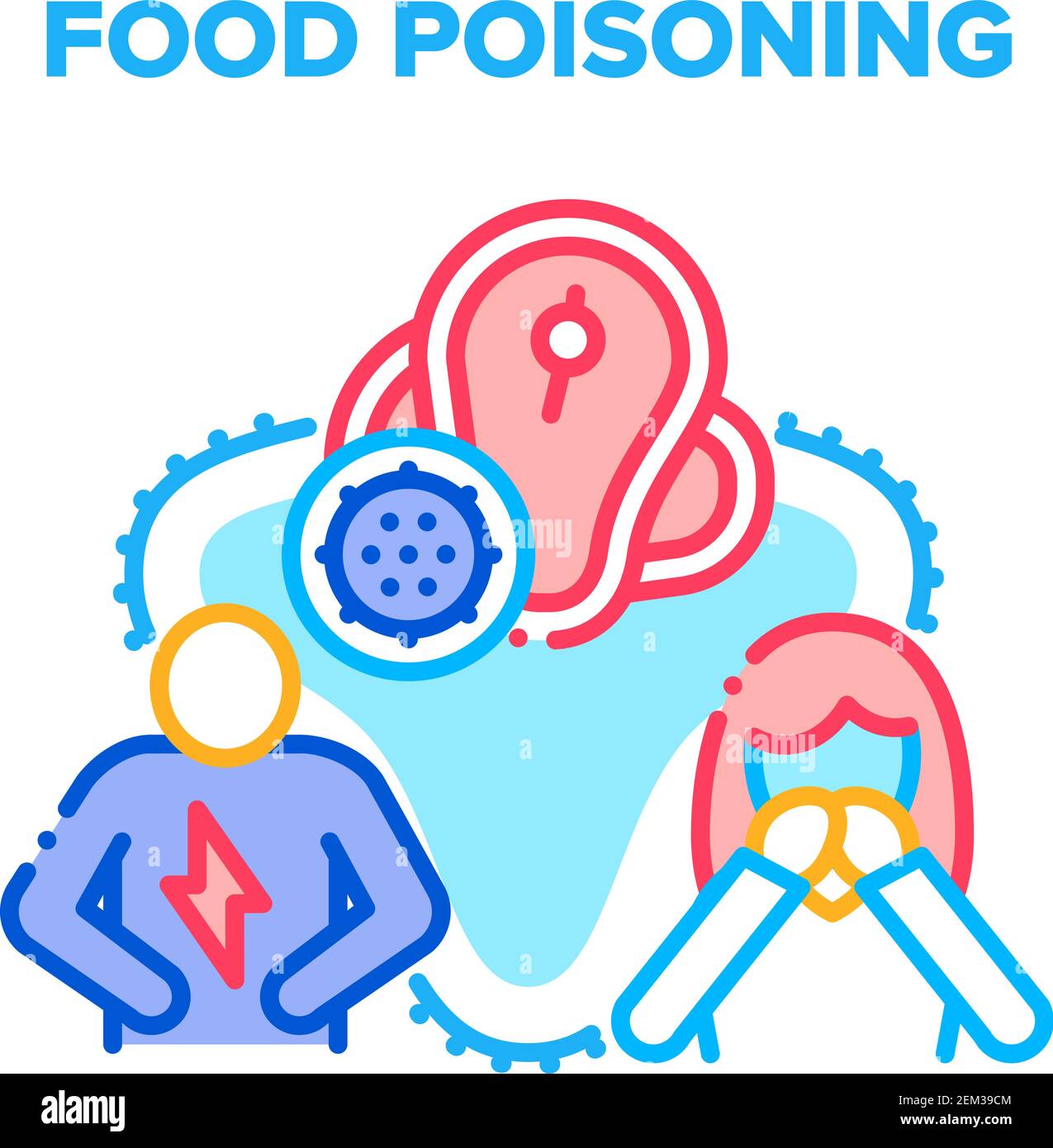 Food Poisoning Vector Concept Color Illustration Stock Vector Image ...