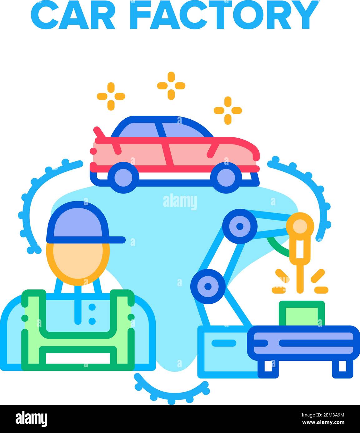 Car Factory Vector Concept Color Illustration Stock Vector Image & Art ...