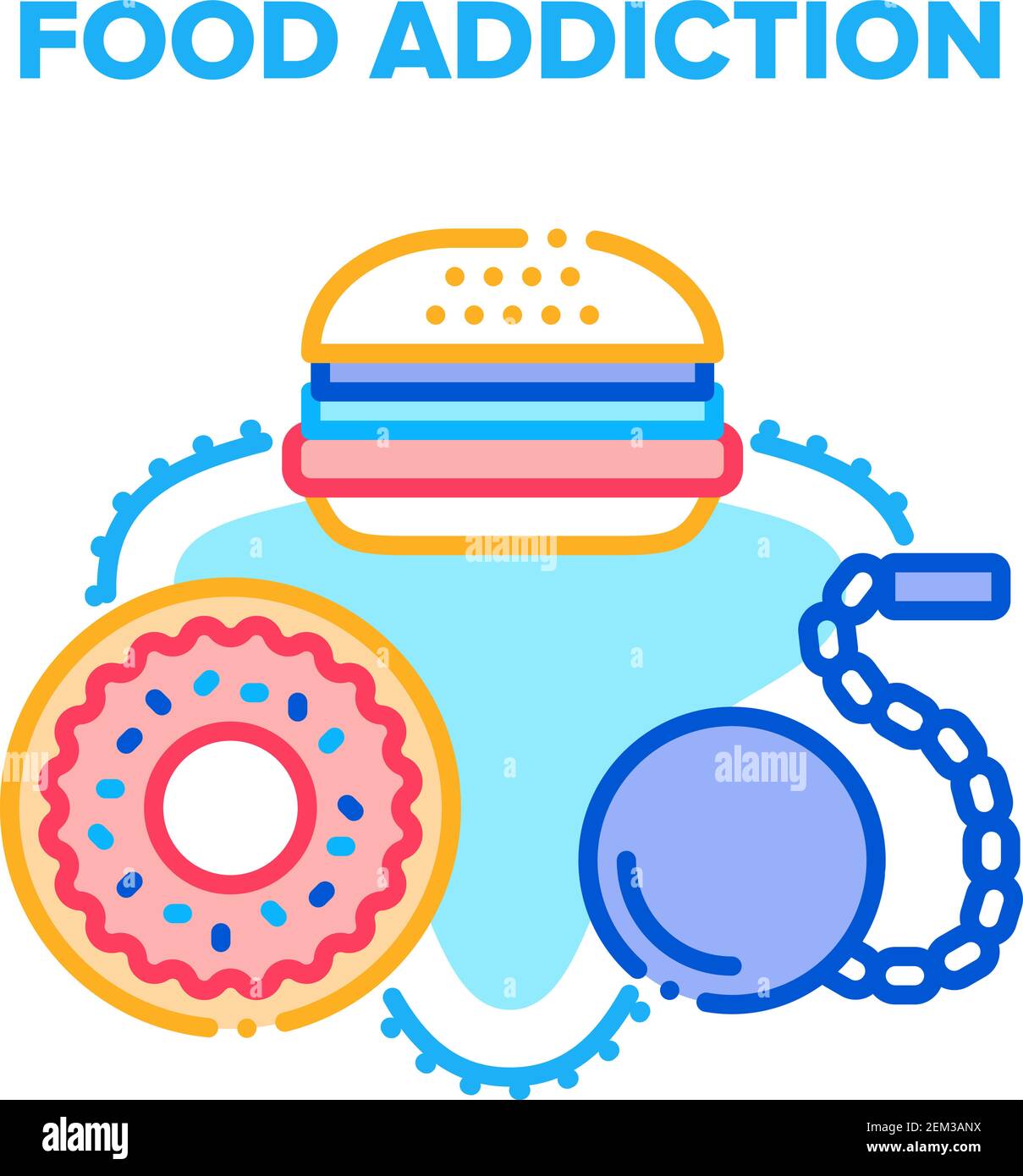 Food Addiction Vector Concept Color Illustration Stock Vector Image ...