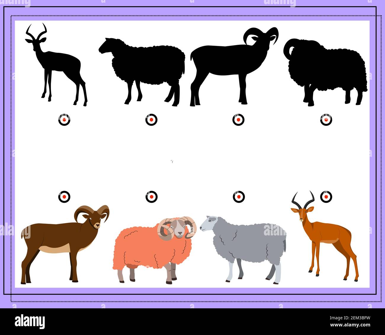 Game for kids find the right shadow. Choose the right shade for the ...