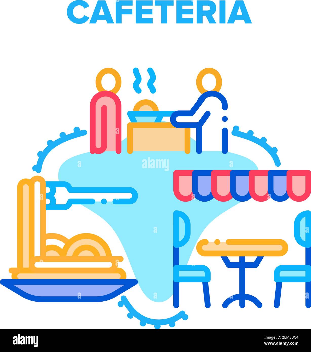 Cafeteria Food Vector Concept Color Illustration Stock Vector Image ...