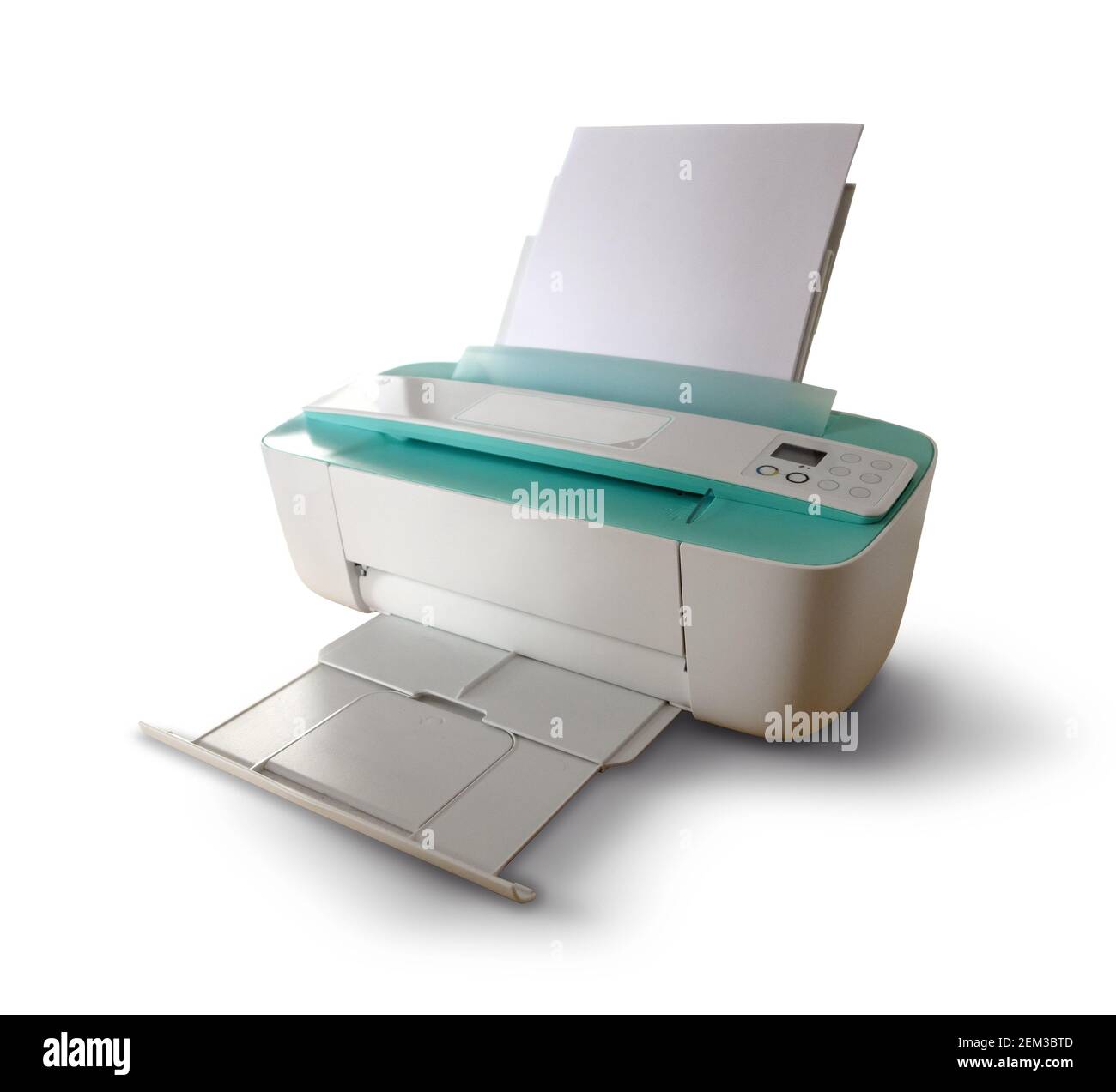 Home printer isolated on white background Stock Photo - Alamy