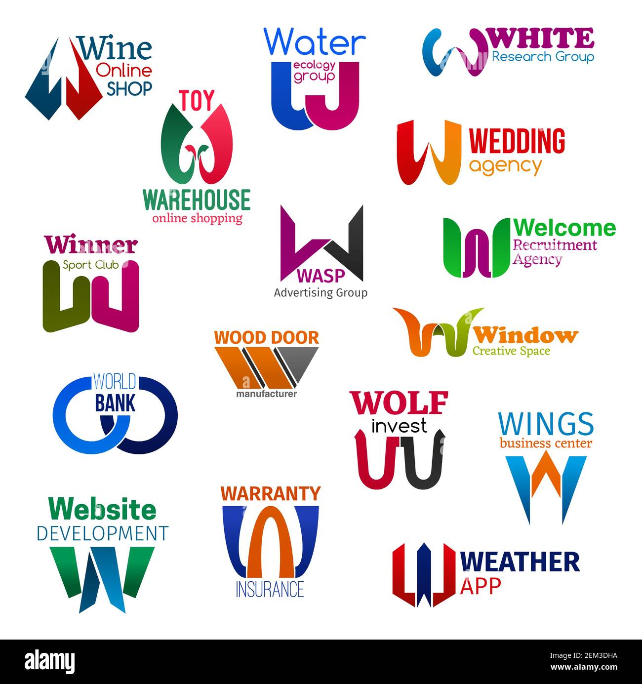 Letter w warehouse logo hi-res stock photography and images - Alamy