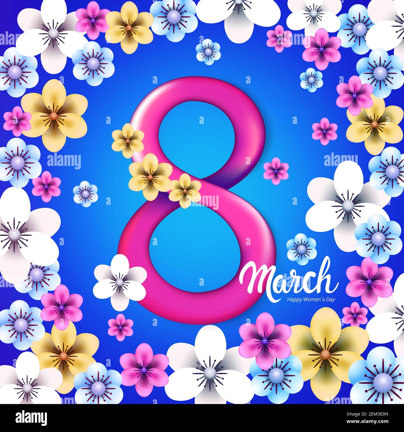 elegant eight number womens day 8 march holiday celebration banner ...