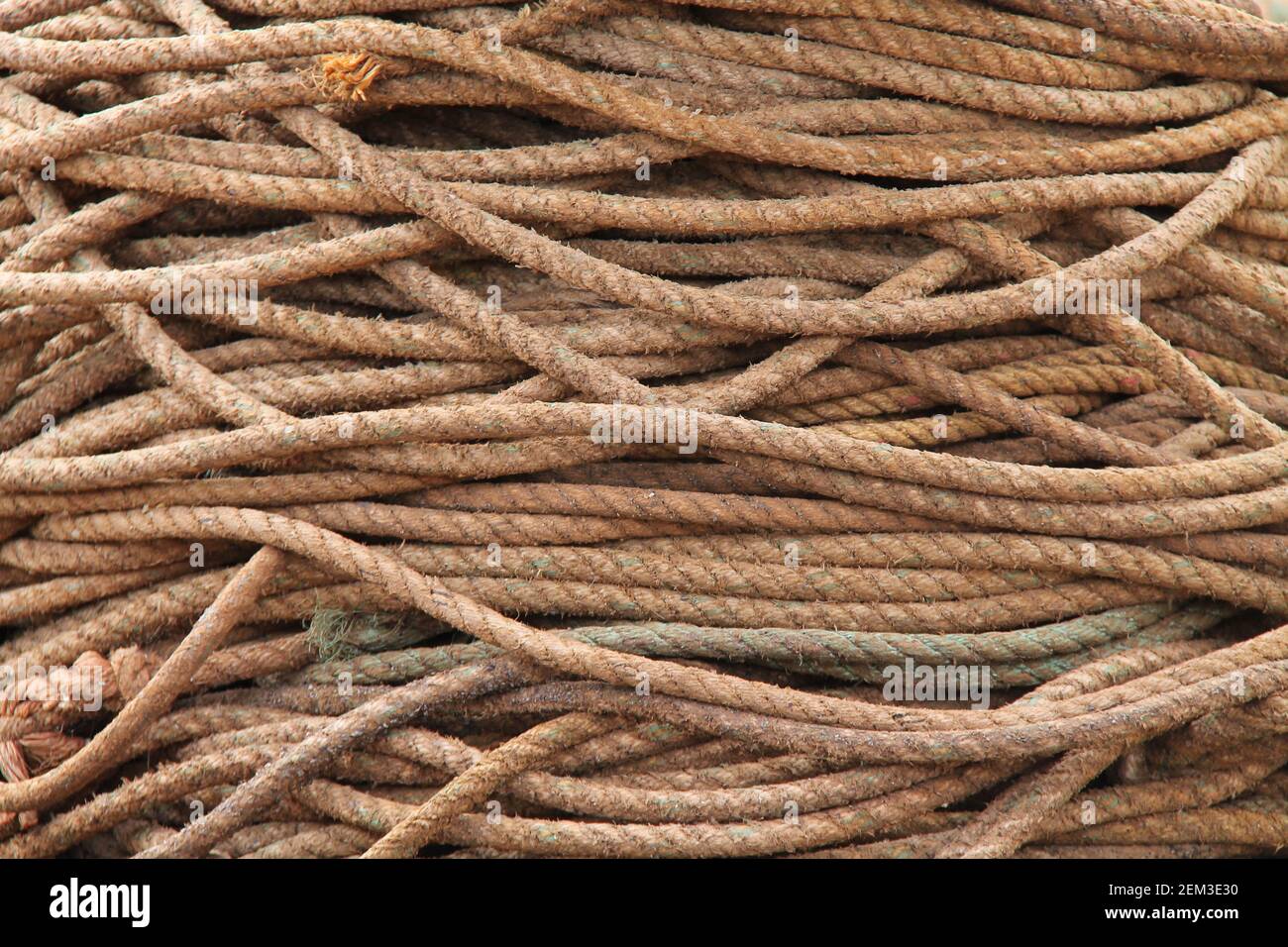 A Background Image of a Pile of Thick Rope Stock Photo - Alamy