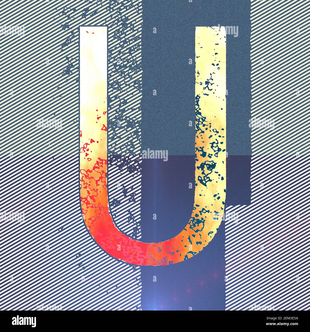 square graphic with the upper-case character U as capital letter Stock ...