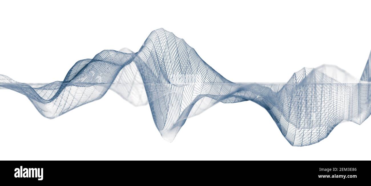 3D grid or mesh, isolated wireframe structure, modern abstract, white ...