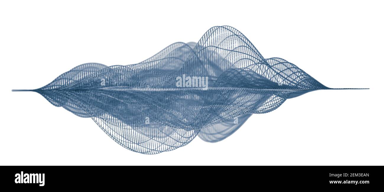 3d Grid Or Mesh Isolated Wireframe Structure Modern Abstract White Background Audio