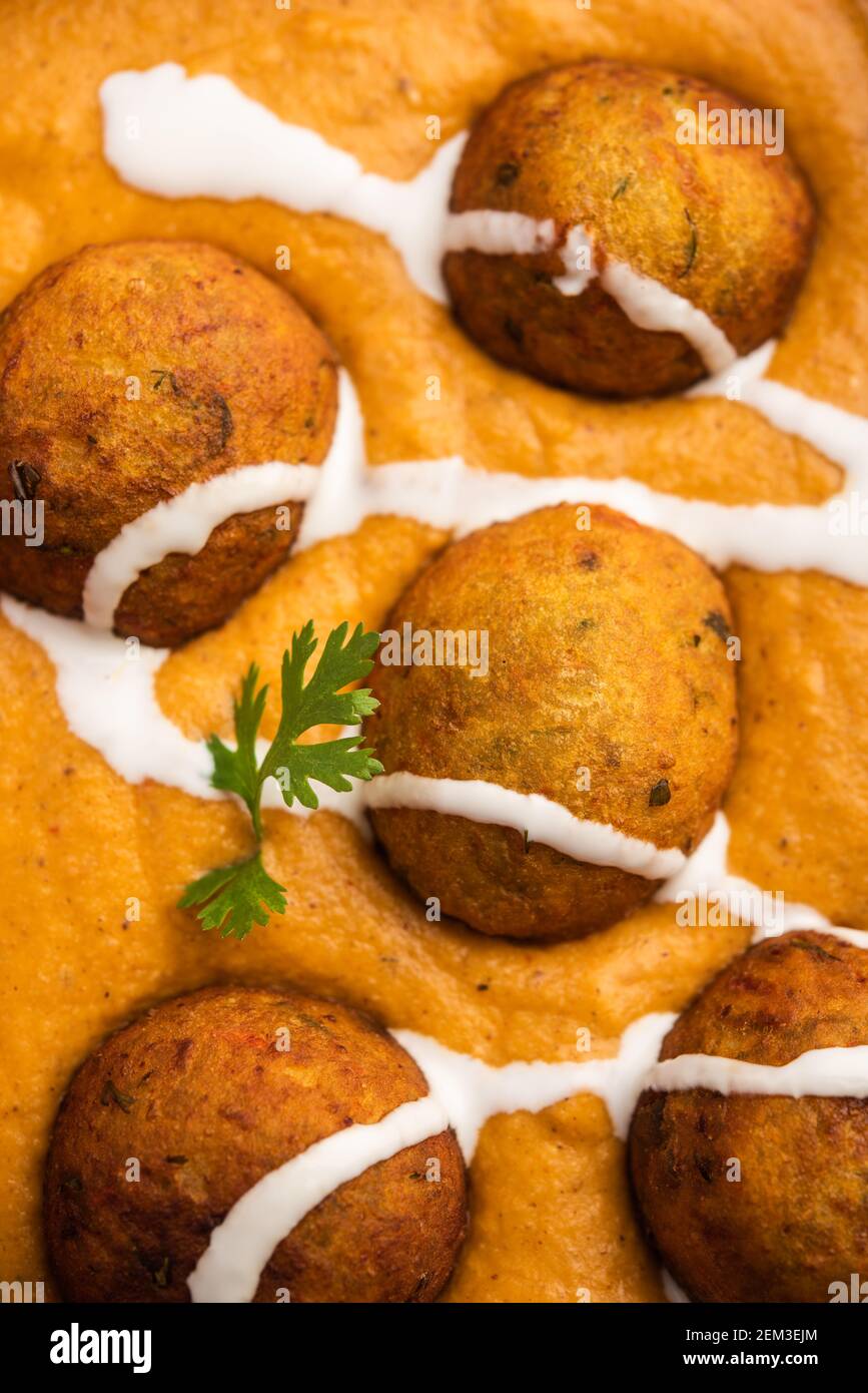 Malai Kofta Curry is an indian cuisine dish with potato cottage cheese ...