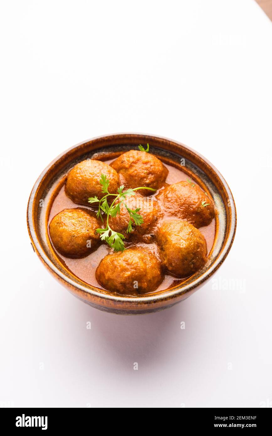 Malai Kofta Curry is an indian cuisine dish with potato cottage cheese ...