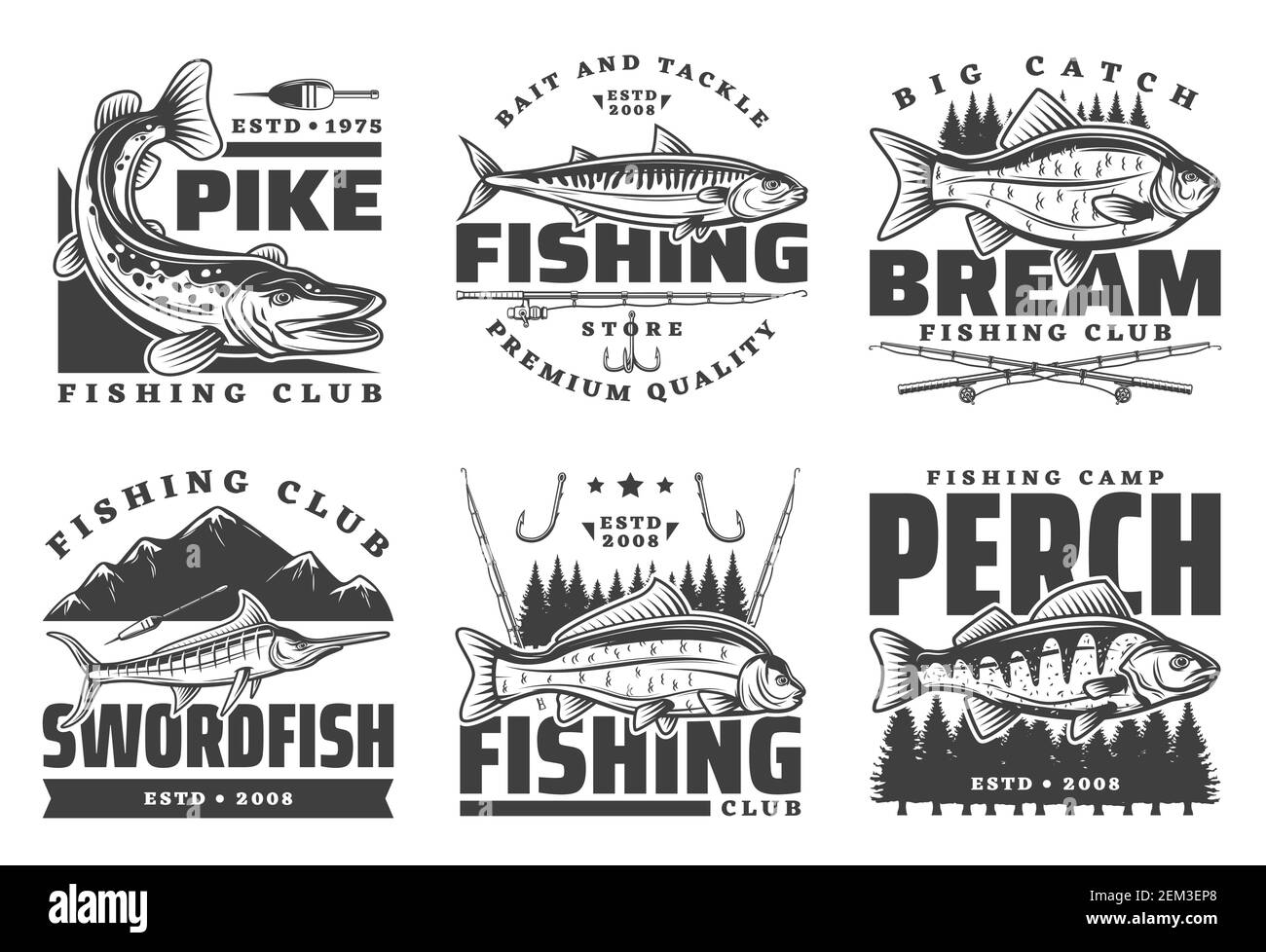 Fishing club badges, fisherman summer camp and big fish catch tours ...