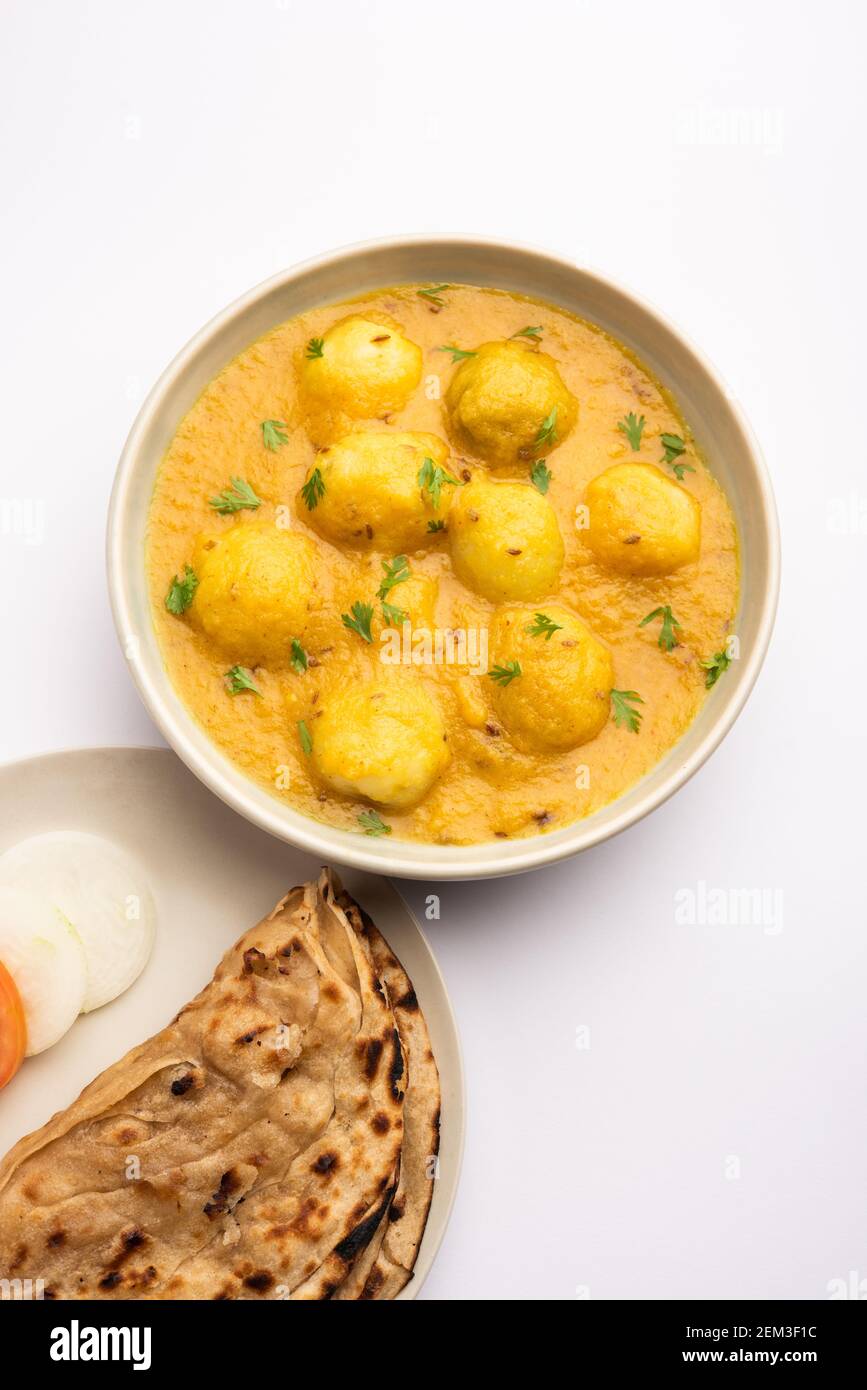Tasty Dum Aloo or whole potatoes spicy curry is a popular main course ...