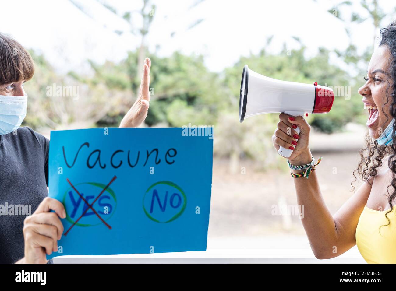 People screaming protest hi-res stock photography and images - Alamy