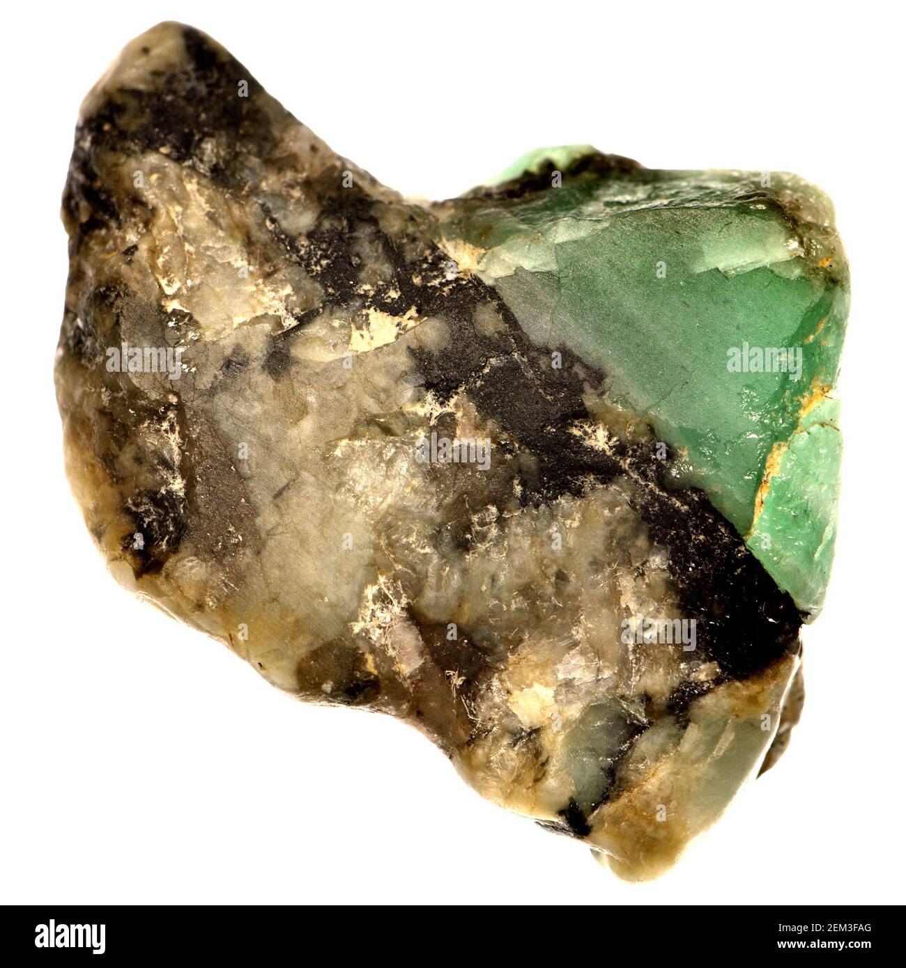 Rough, uncut emeralds - green Beryl Stock Photo - Alamy