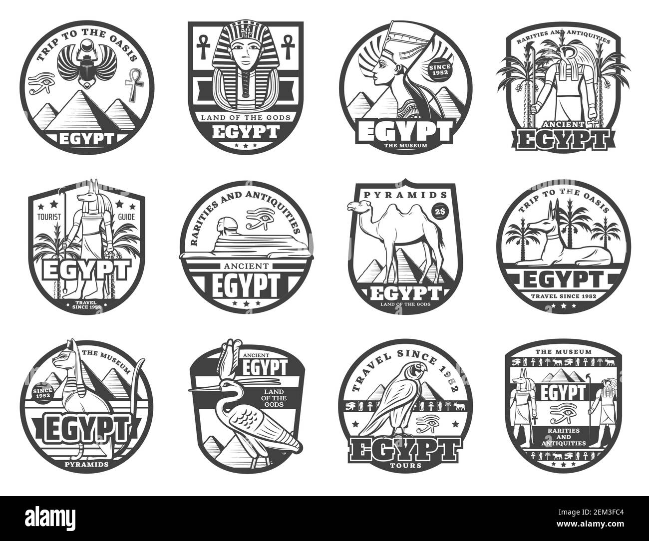 Egypt travel landmarks, ancient Egypt museum and rarity souvenirs shop ...