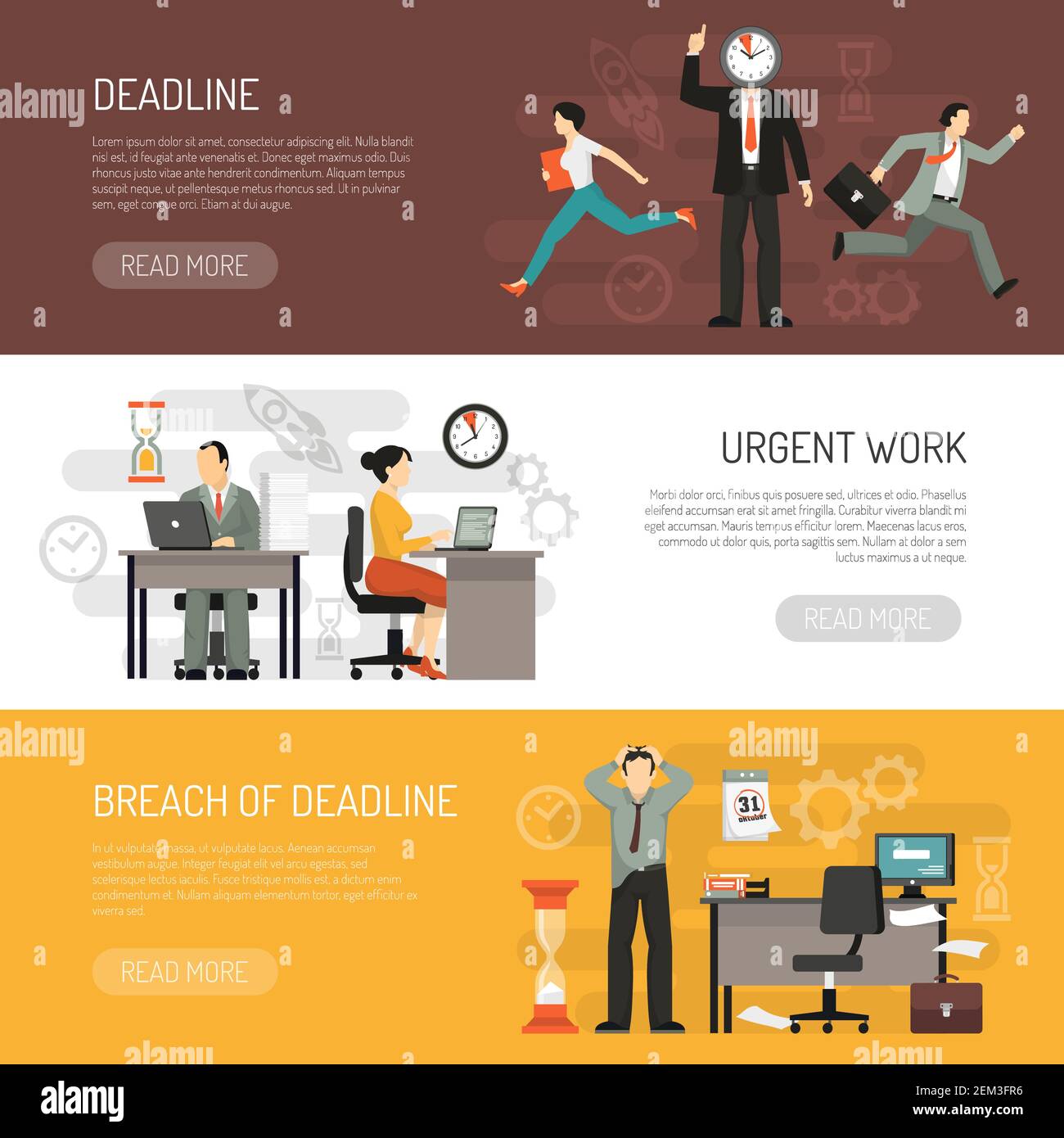 Deadline horizontal banners with read more button editable text and ...