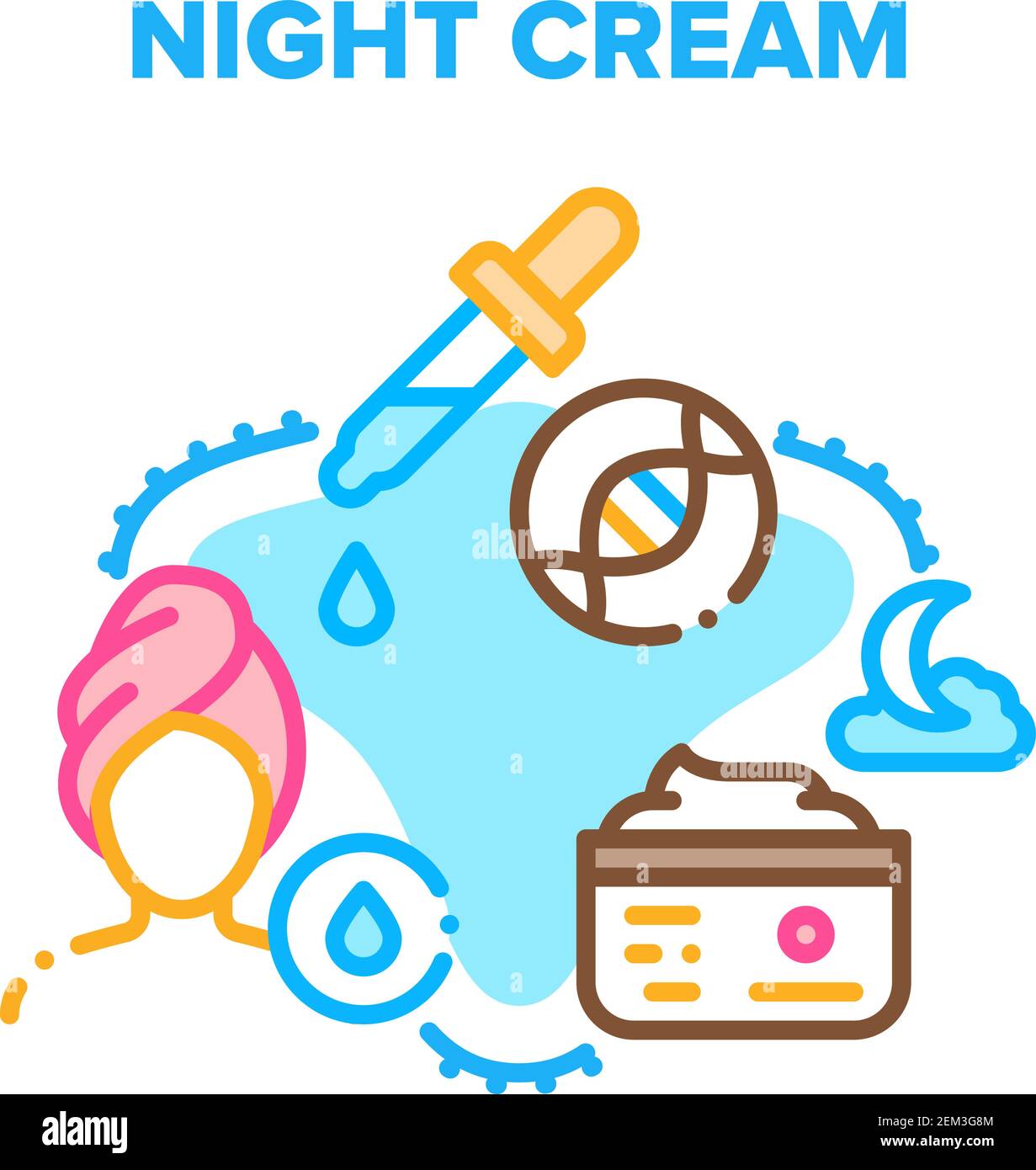 Night Cream Vector Concept Color Illustration Stock Vector Image & Art ...