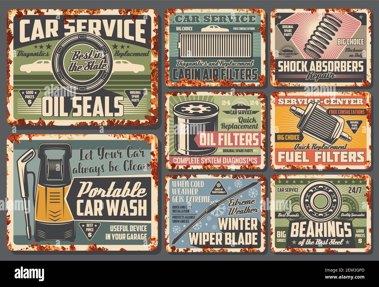 Old oil filters Stock Vector Images - Alamy