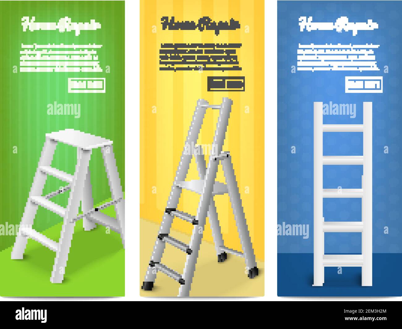 Multi purpose standing leaning realistic ladders for home repair ...