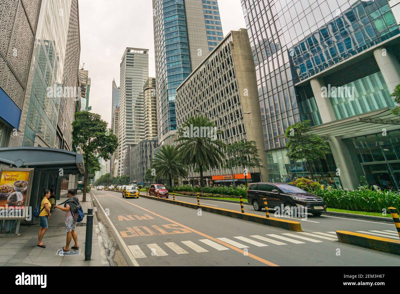 Makati, Metro Manila, Philippines - August 2018: Ayala Avenue and ... Makati, Metro Manila, Philippines - August 2018: Ayala Avenue and ...