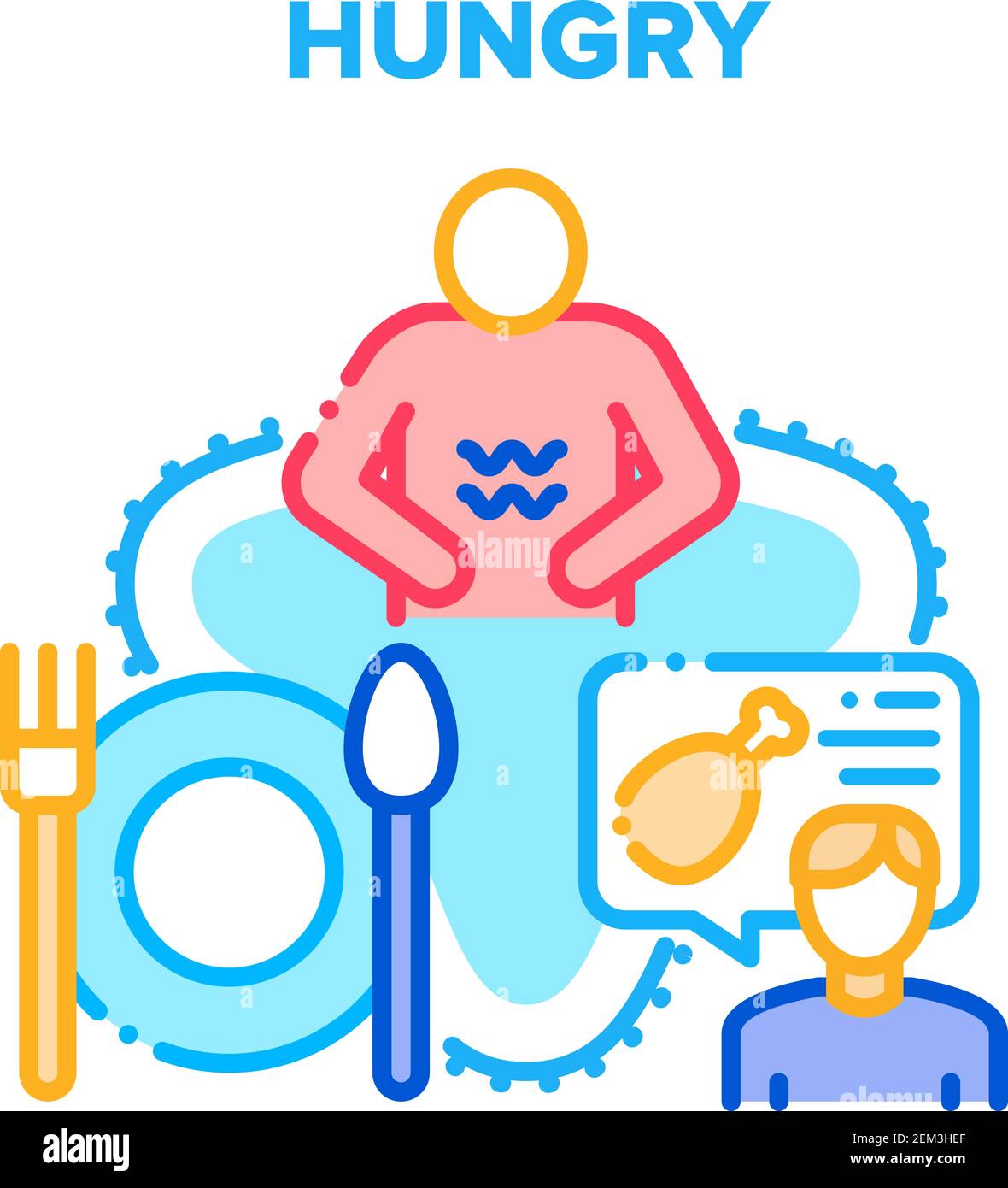 Hungry Human Vector Concept Color Illustration Stock Vector Image & Art ...