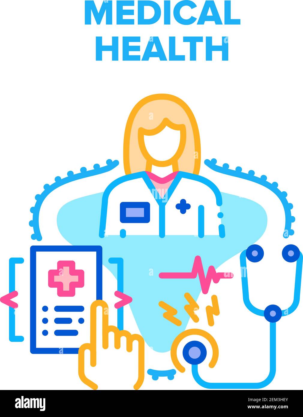 Medical Health Vector Concept Color Illustration Stock Vector Image ...