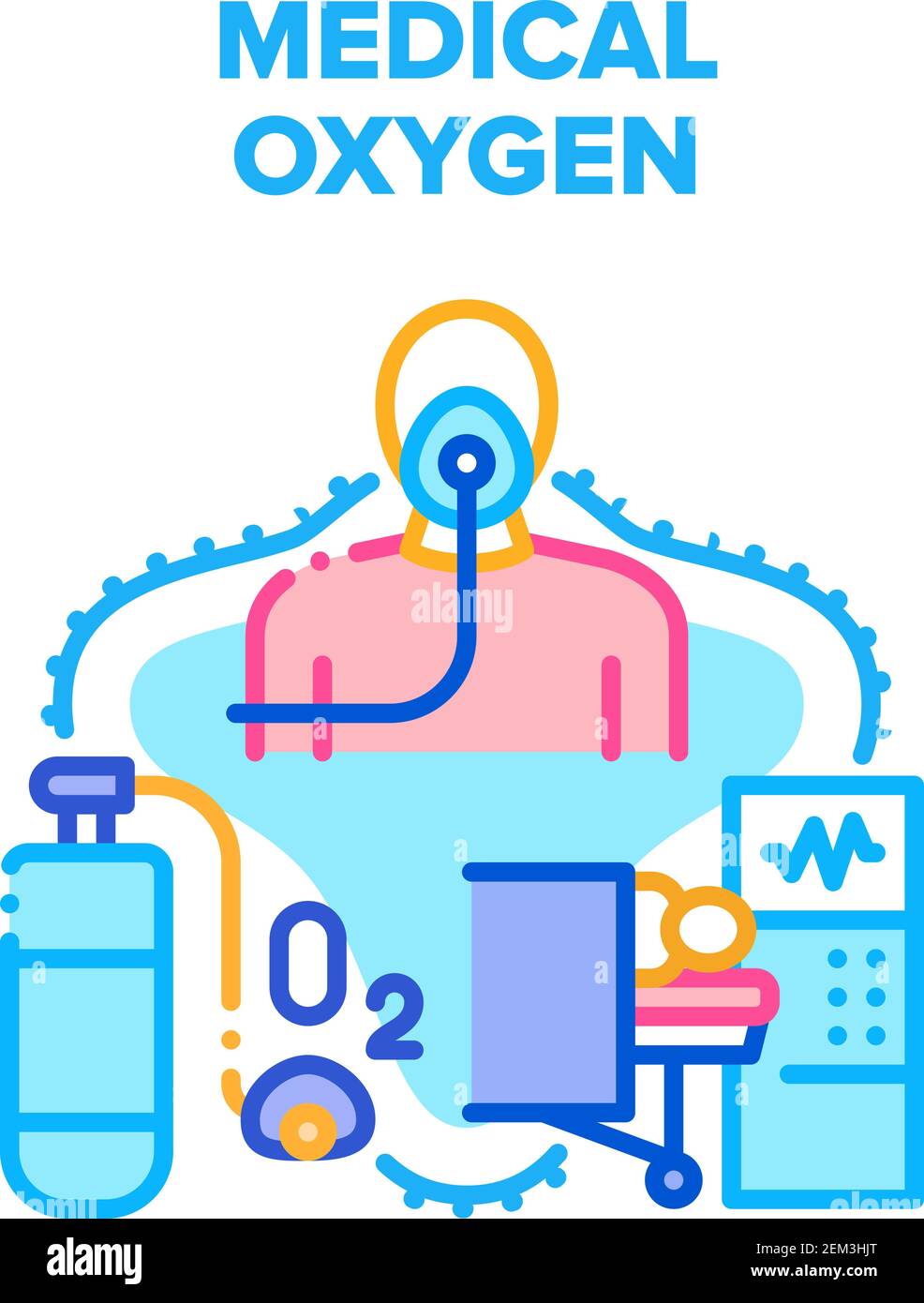 Medical Oxygen Vector Concept Color Illustration Stock Vector Image ...