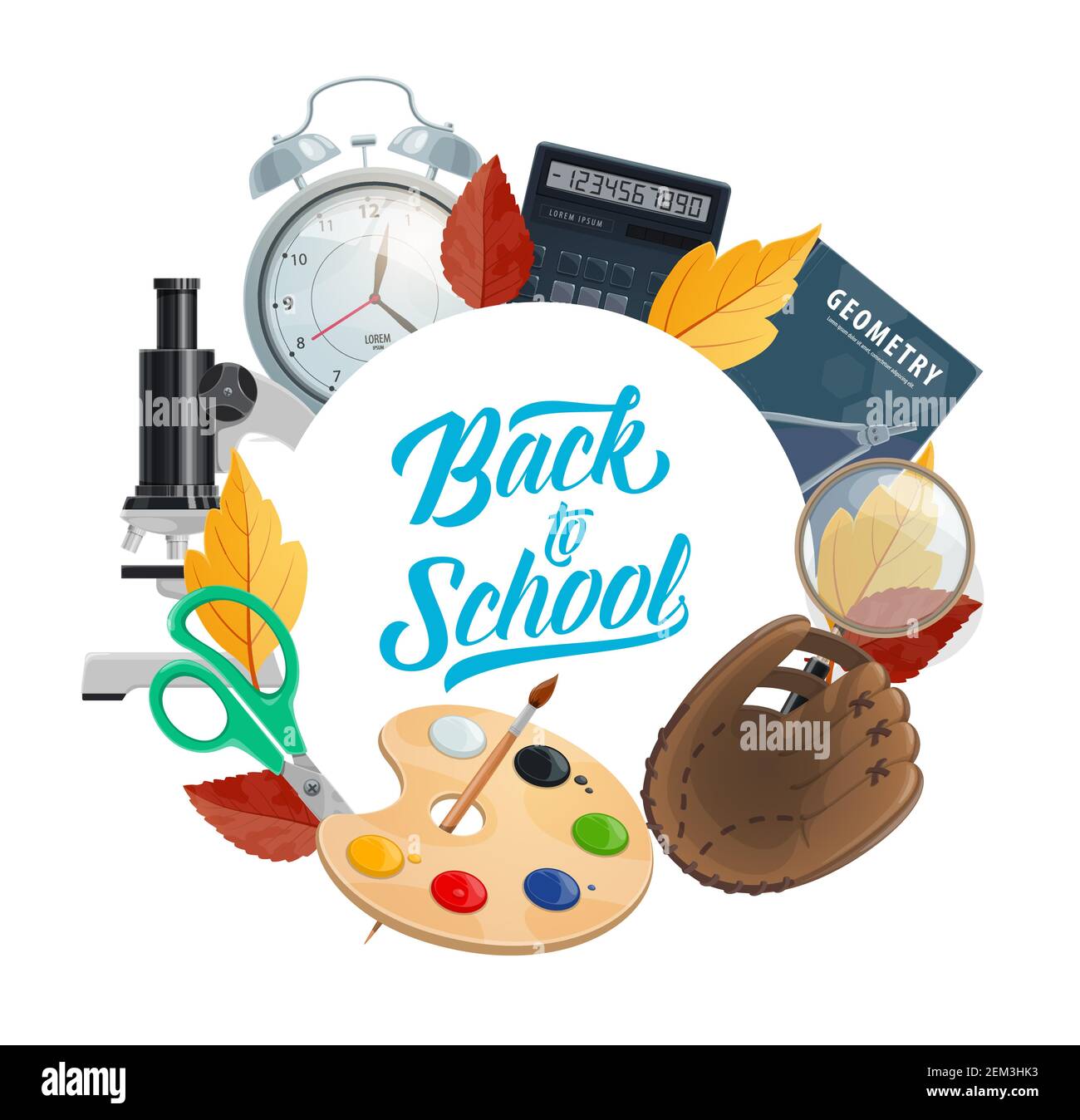 Back to School education stationery supplies and student class ...