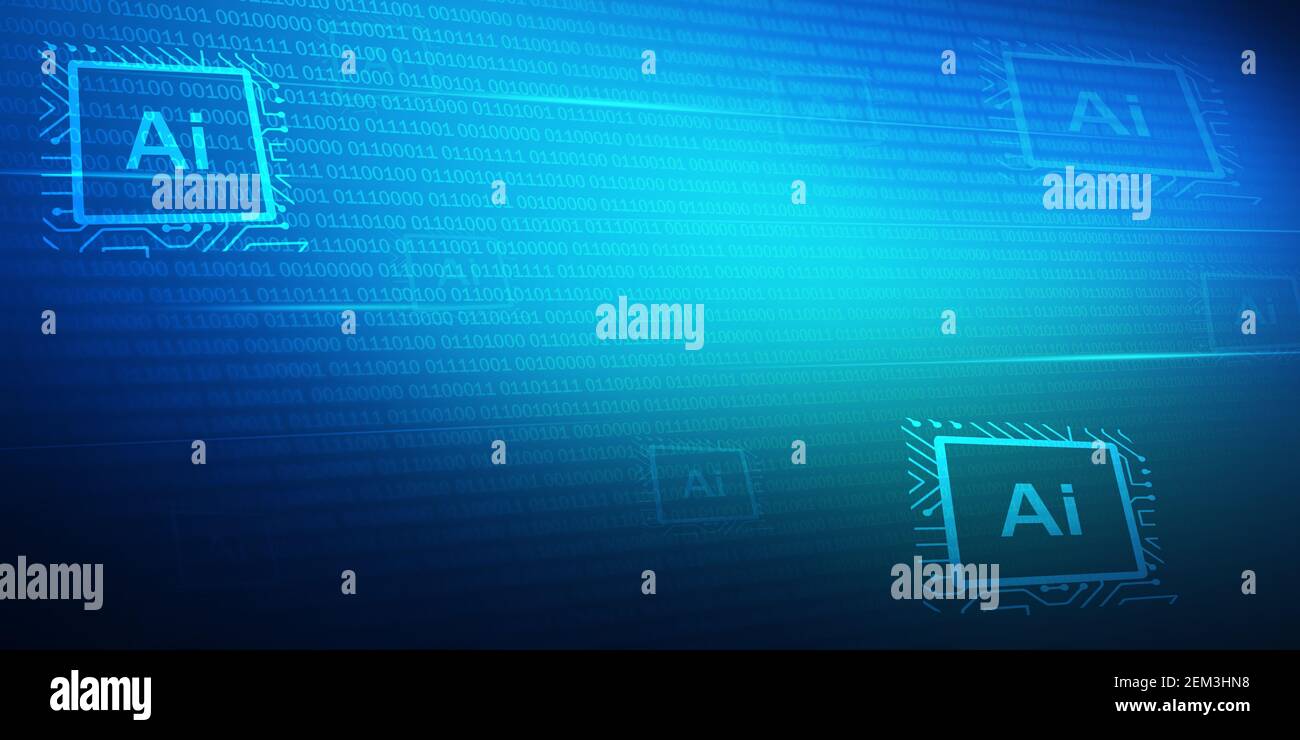 Artificial Intelligence Technology Background concept with binary ...