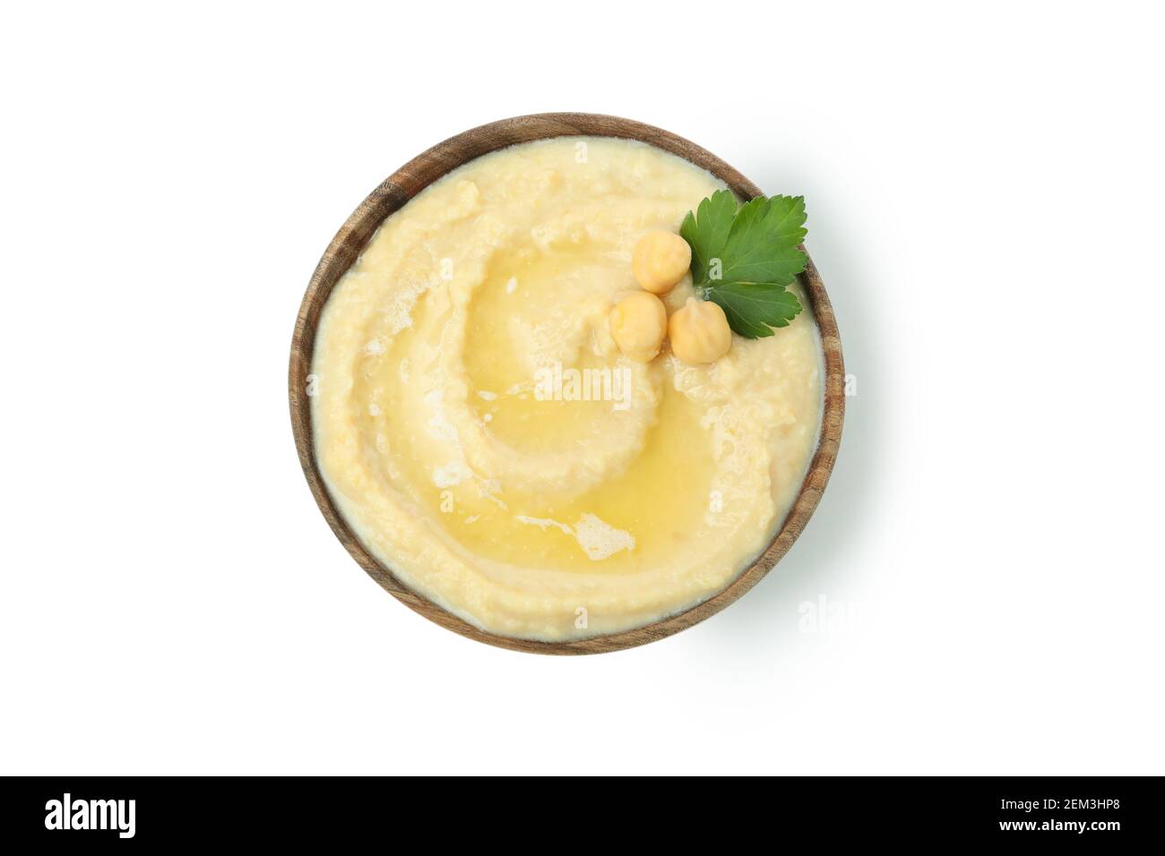 Bowl of fresh hummus isolated on white background Stock Photo - Alamy